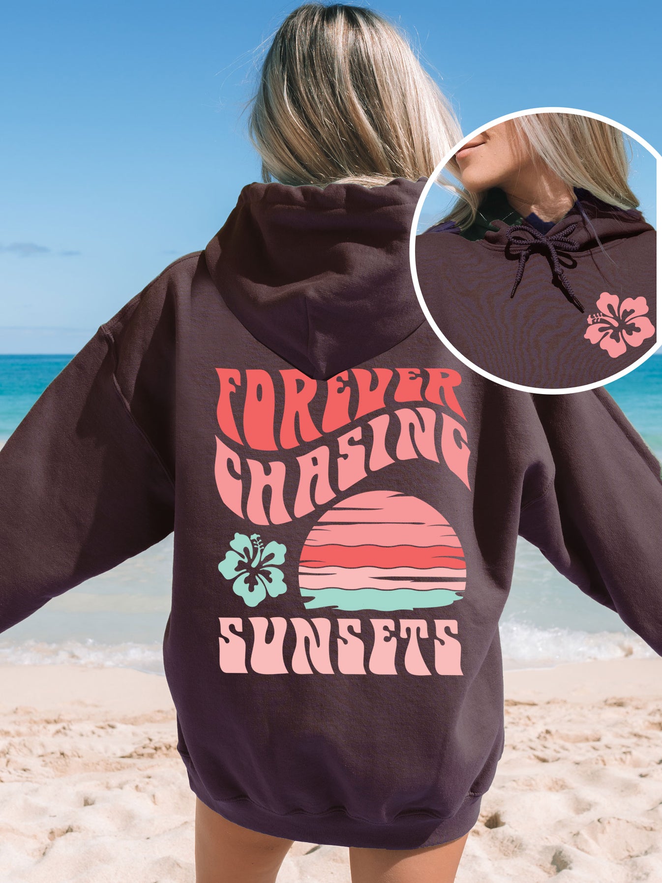 Forever Chasing Sunsets Hoodie, Coconut Girl Hibiscus Hoodie ...